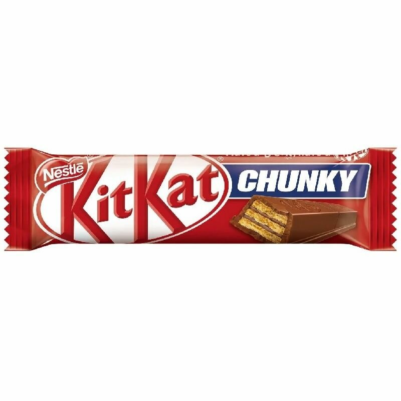 Батончик KITKAT Chunky молочный шоколад с хрустящей вафлей 38г