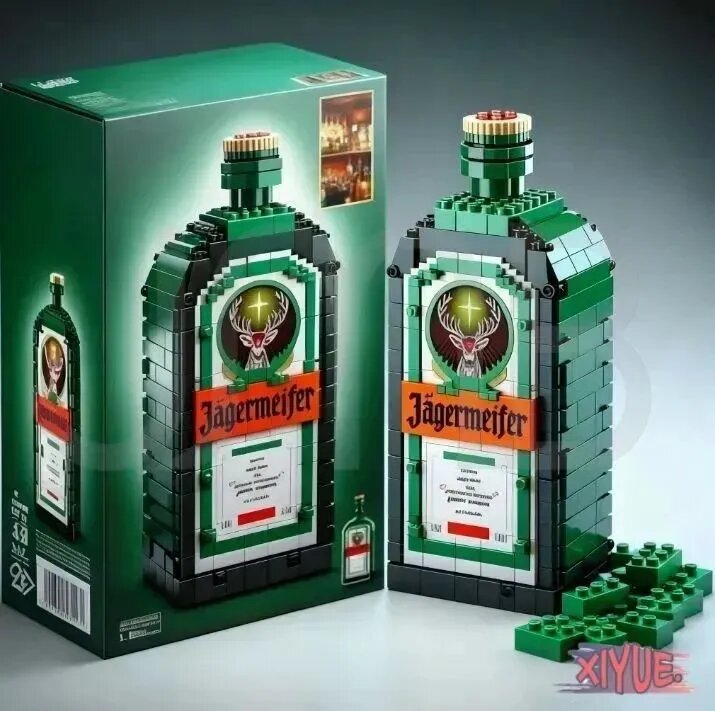 Забавная Игрушка Для Сборки Бутылки Виски Jägermeister Конструктор