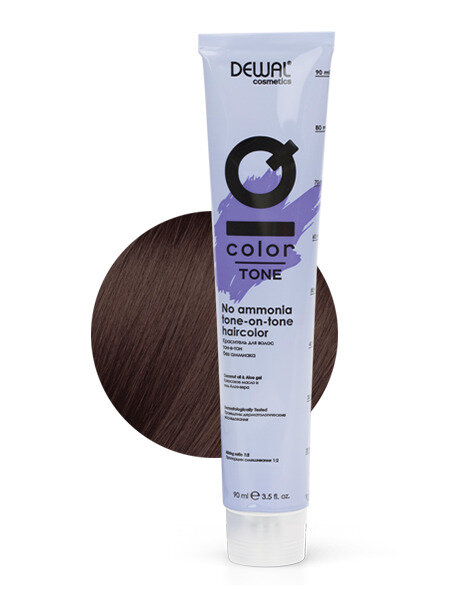 Краска для волос тонирующая 4.38 (золотисто-коричневый брюнет) Dewal Cosmetics IQ COLOR TONE, 90 мл