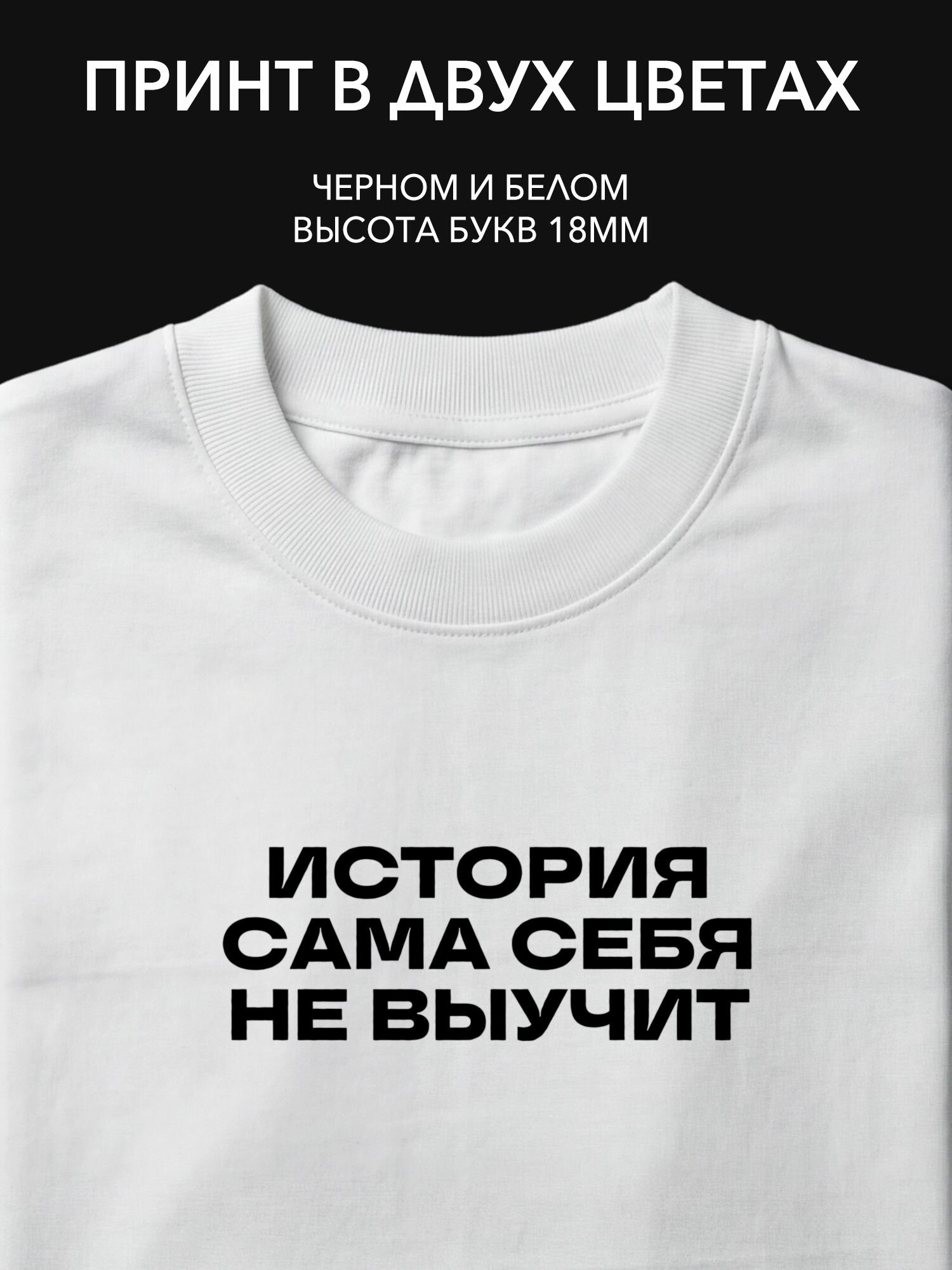 Термопринт надпись "История - сама себя не выучит" на одежду для школьников и студентов, стильный текстовый принт для учебы