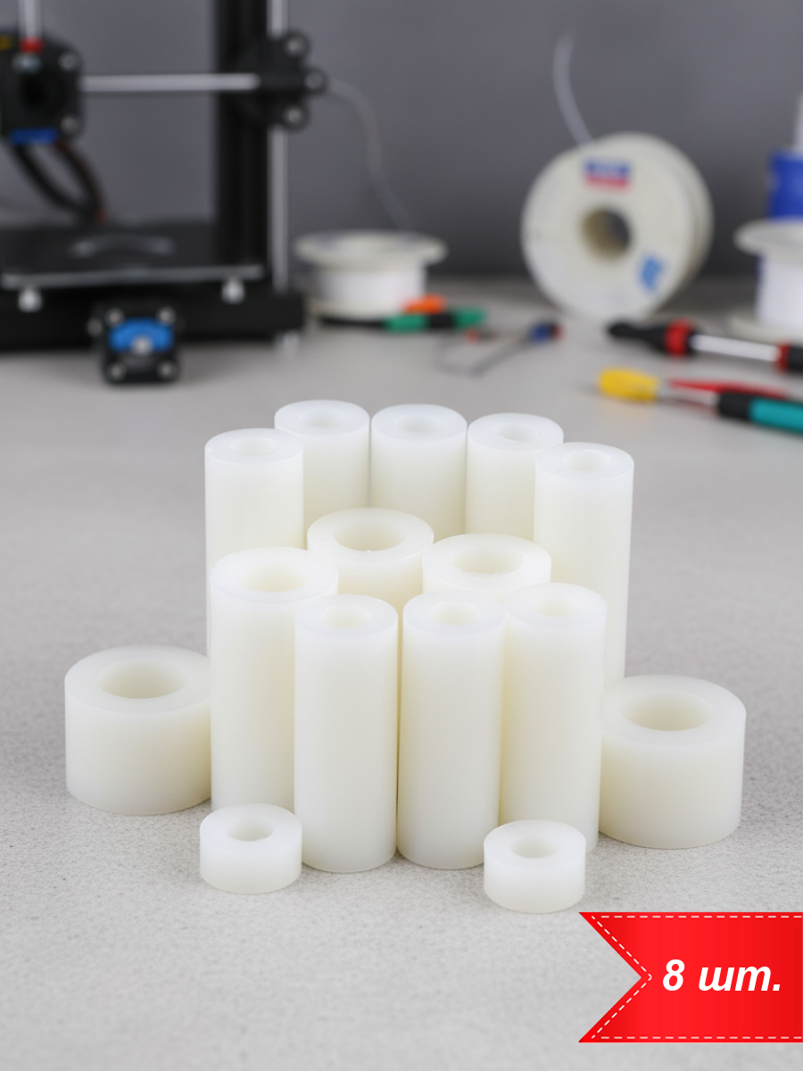 Проставка нейлоновая 8 х 14 х 12 мм для 3D-принтеров (8 шт.)