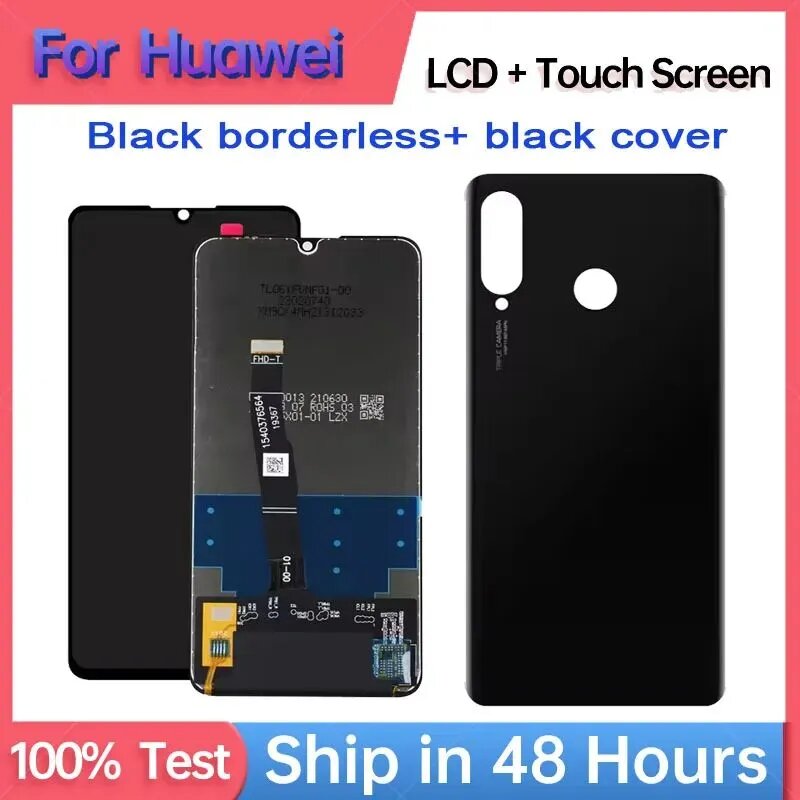 6.15' Дисплей для HUAWEI P30 Lite For Nova 4E MAR-LX1 AL00 LX2 LX3 LX1A в сборе с тачскрином Черный+Задняя крышка