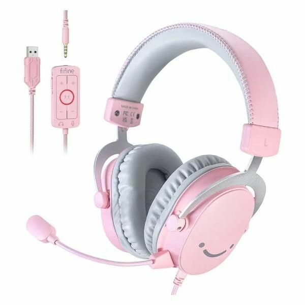 Игровые наушники Fifine H9 Gaming Headsets, Pink