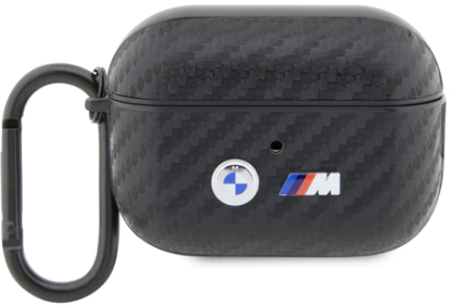 BMW для Airpods Pro 2 чехол M-collection PU carbon Double metal logo Black