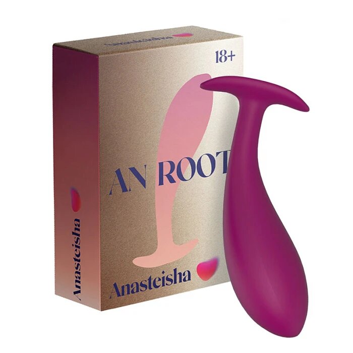 Анальная пробка Anasteisha AN Root, силиконовая сливовая, 10x3 см