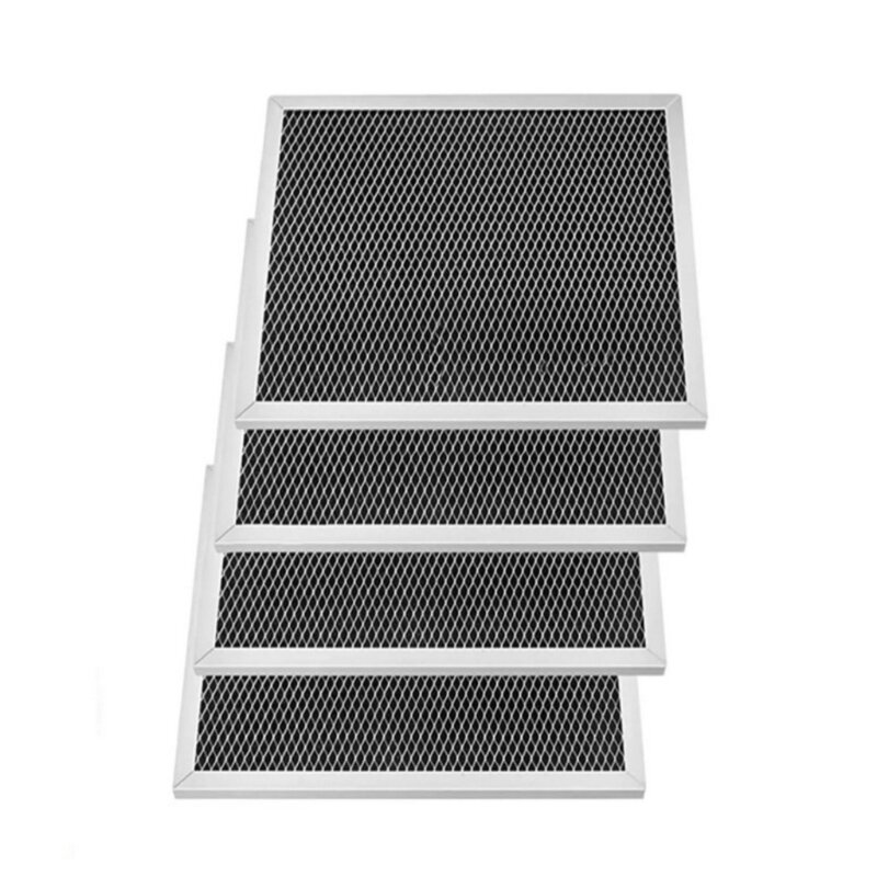 Набор из 4 Фильтров Вытяжки Кухонный Абсорбирующий Фильтр Портативный Фильтр Вытяжки Алюминиевая Текстура для Кухни