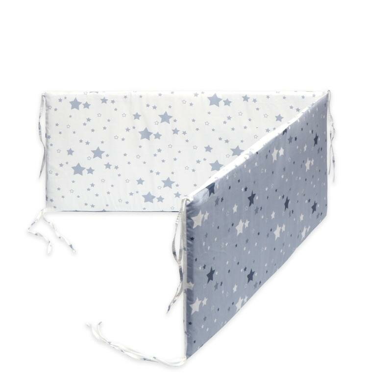 Дышащий бортик для детской кроватки, голубое звездное небо