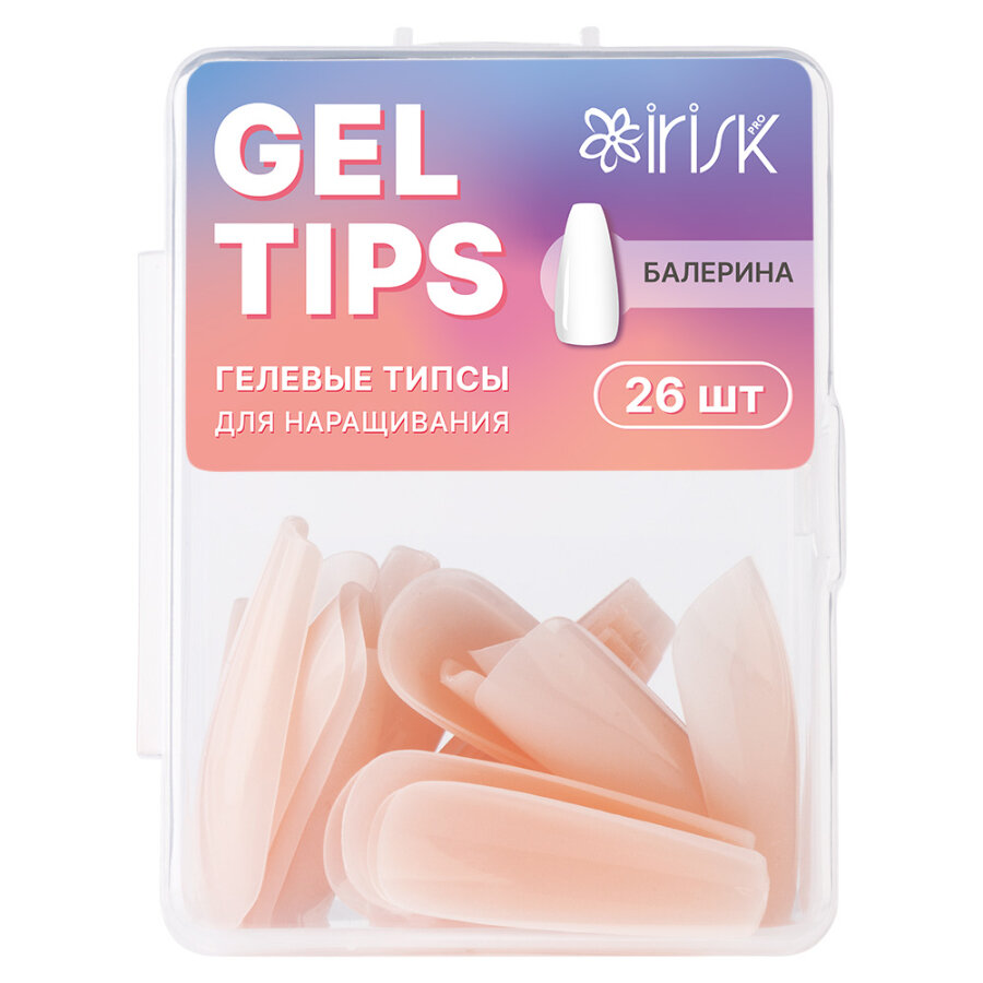 IRISK, Гелевые типсы Нюдовые «Балерина» 03 нежно-розовые, 26 шт