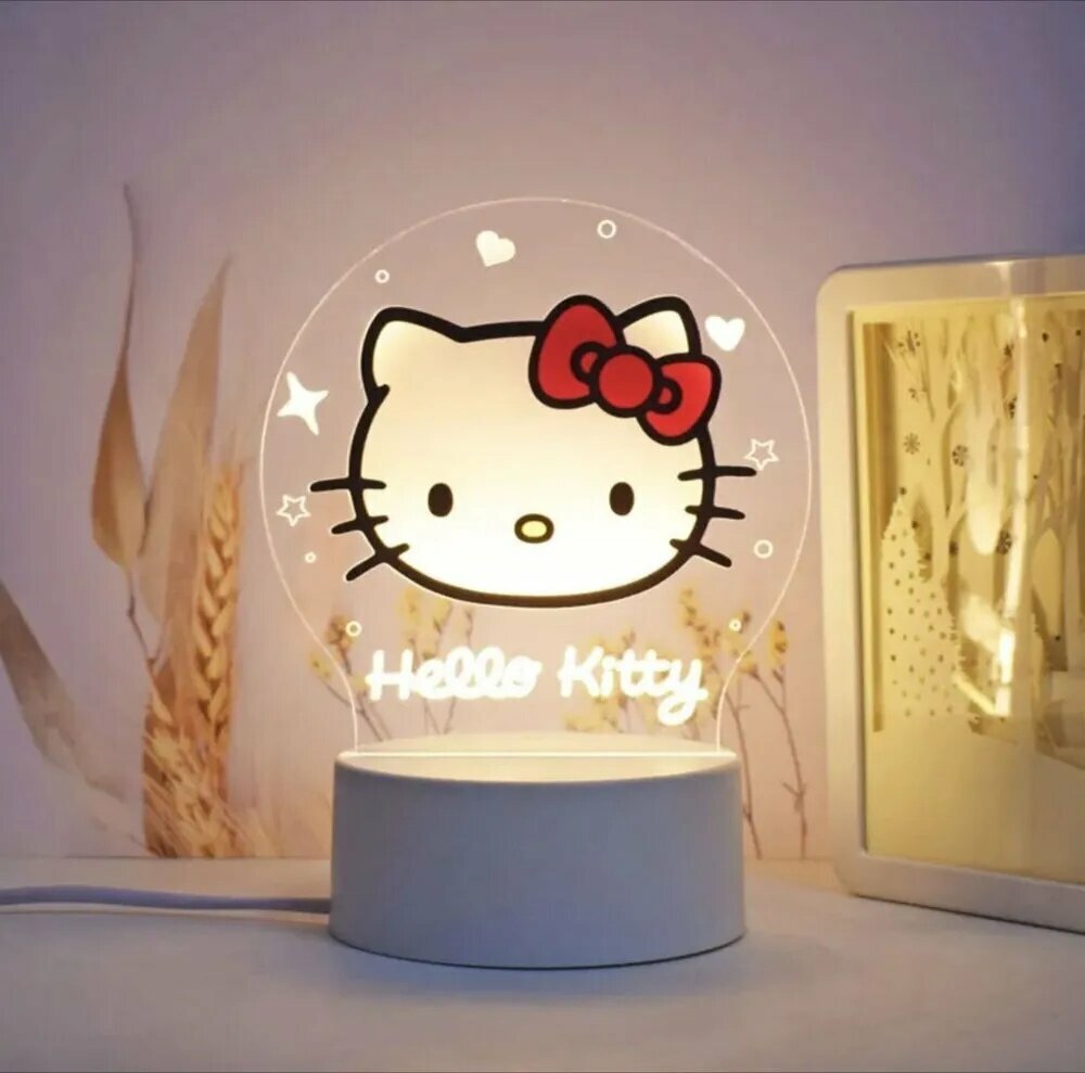 Настольный USB теплый свет, маленькая настольная лампа, украшение для домашней лампы, ночник Hello Kitty