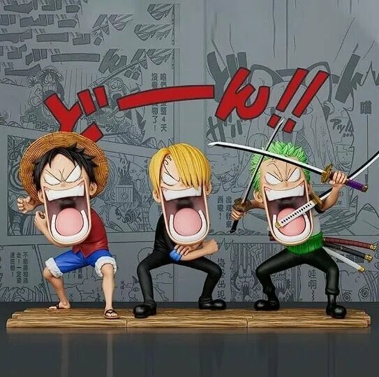 Аниме Фигурка Ван Пис Луффи Зоро Санджи Веселое трио/One piece(11cm, пакет)