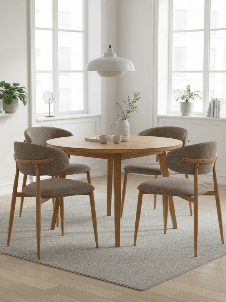 Комплект обеденных стульев TetChair 4 шт, обивка велюр, металлический каркас, цвет светло-коричневый, нагрузка до 120кг