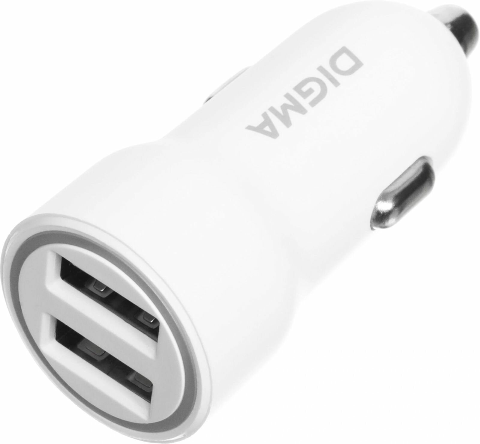 Автомобильное зарядное устройство DIGMA DGC1С 12W 2,4A 2хUSB, белое, от прикуривателя (DGC1C2Lх22WH)