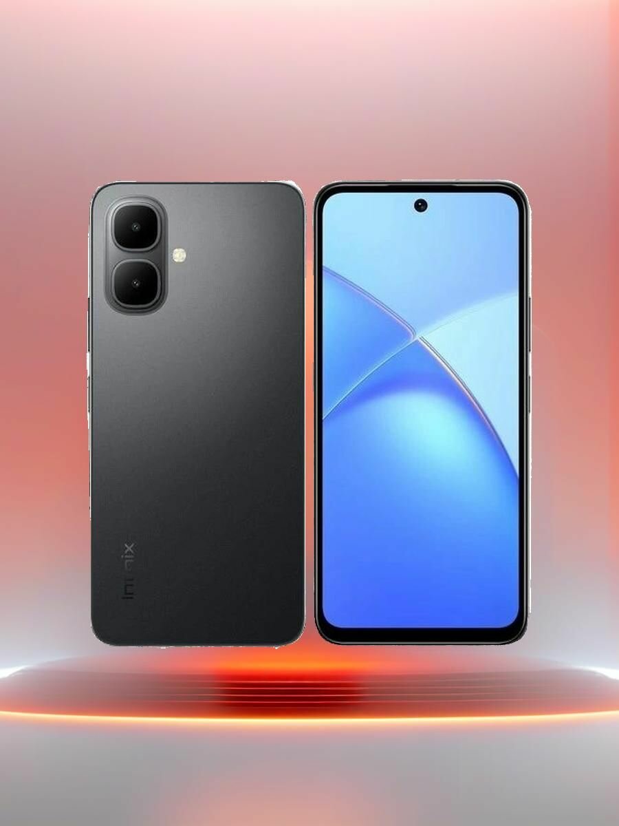 6.67" Смартфон Infinix SMART 10 128 ГБ черный ядер - 8x(1.8 ГГц), 4 ГБ, 2 SIM, IPS, 1600x720, камера 8 Мп, NFC, 4G, GPS, FM, 5000 мА*ч