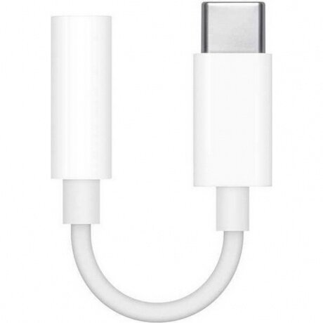 Переходник Apple MU7E2ZM/A mini-Jack 3.5 (m) USB Type-C (m) белый