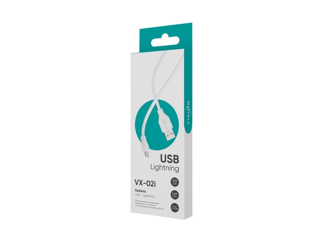 Кабель VIXION PRO 1м USB -8 pin белый VX-02i