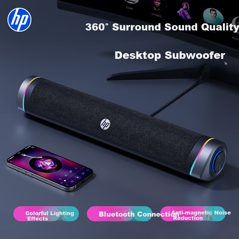 HP Настольные колонки с бас-динамиком Bluetooth игровой объемный звук высокой четкости Цвет：Версия Bluetooth - эффекты