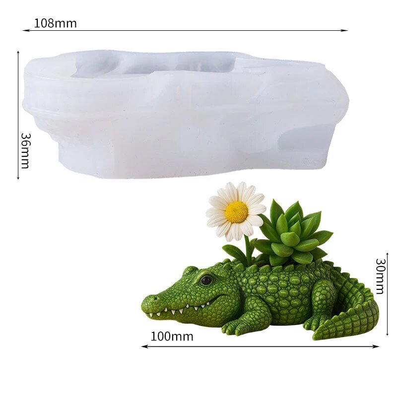 Силиконовая форма для поделок 3D-крокодил