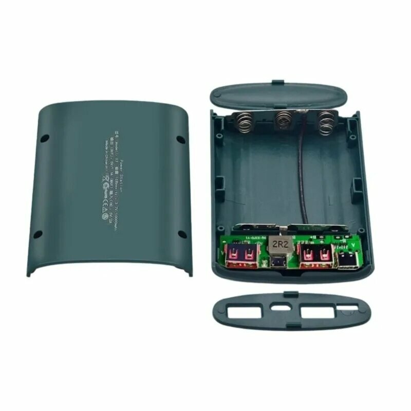 Корпус DIY Power Banks включает в себя порт Type C и USB-порт для быстрой зарядки, удобный в переноске чехол для аккумуляторов 8x18650, Зеленый - Версия с быстрой зарядкой