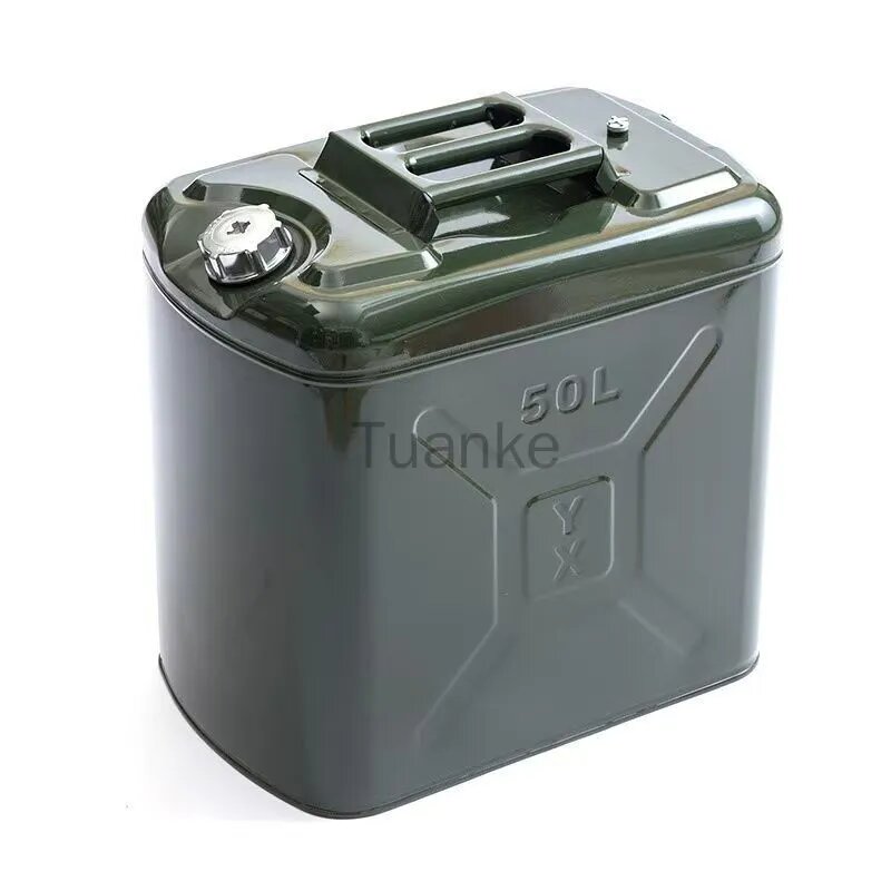 Канистра для ГСМ 50 л, стальная, темно-зеленая, вертикальная конструкция, для горюче-смазочных материалов