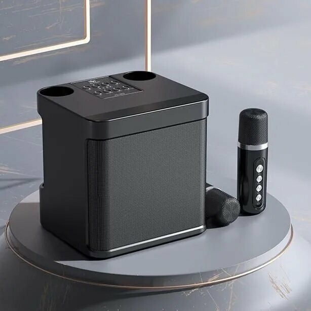 Bluetooth-колонка с микрофоном, беспроводная Bluetooth-колонка с двумя микрофонами, караоке-колонка, 3D стерео усилитель 203 SeaSpark