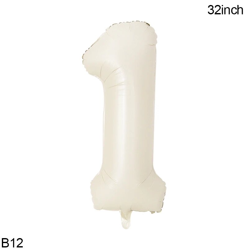 Воздушный шар цифра 1, 32 дюйма, белый, B12