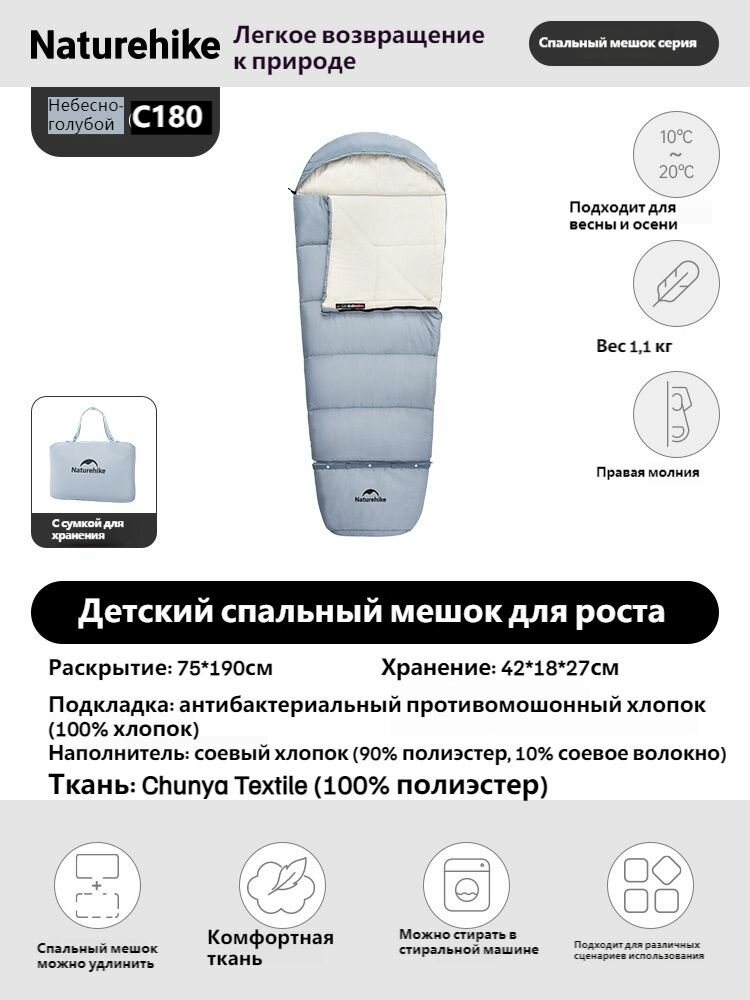 Naturehike Детский спальный мешок NH21MSD01