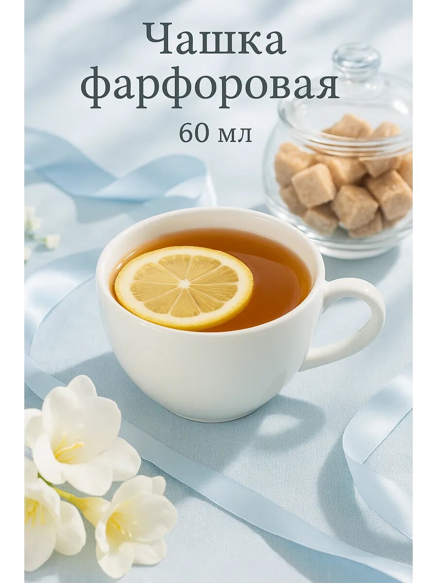 Чашка фарфоровая для кофе и чая Hanna Knövell, 60 мл, цвет белый