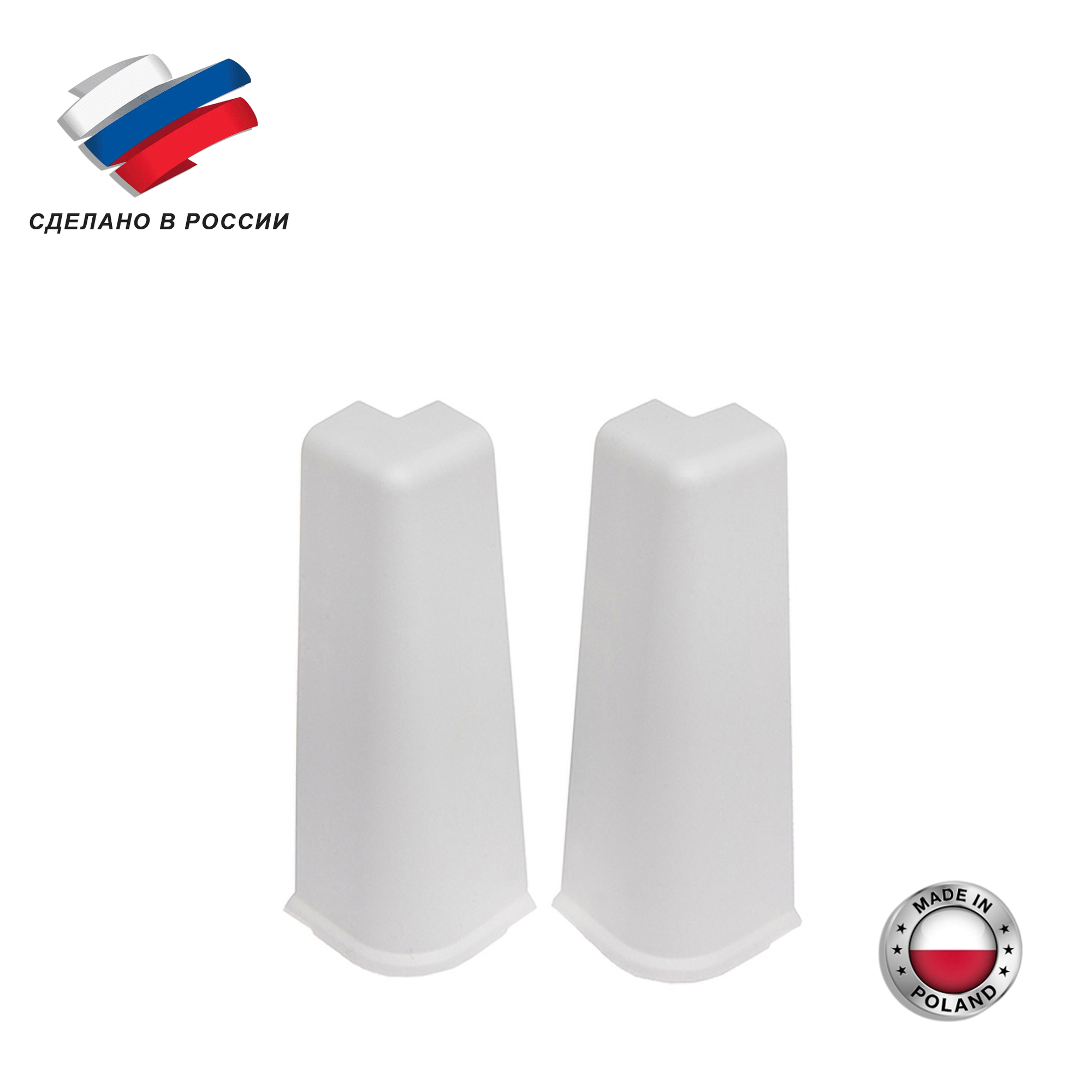 Угол наружный для плинтуса Cezar, Белый матовый , 9003, 2 шт