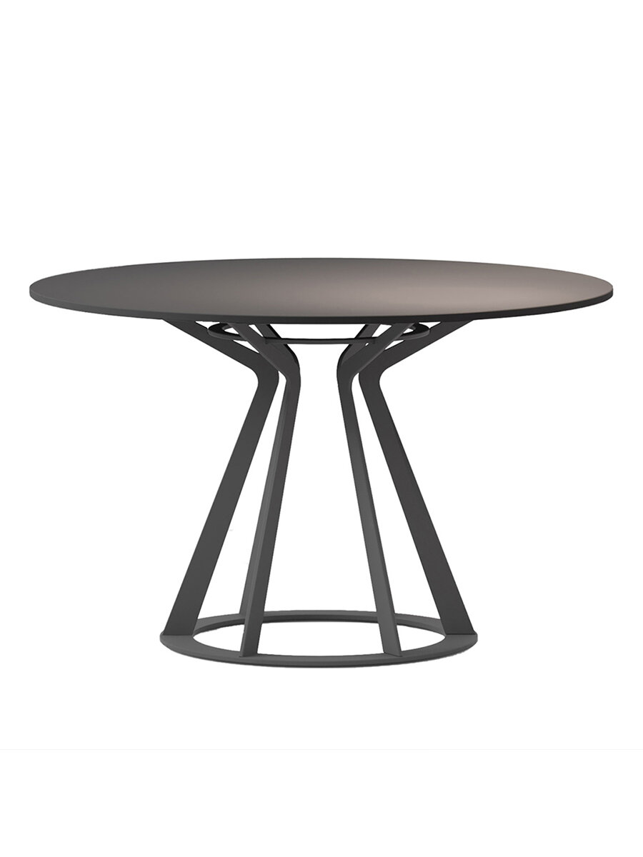 Стол Меркури темно-серого цвета на черной металлической опоре