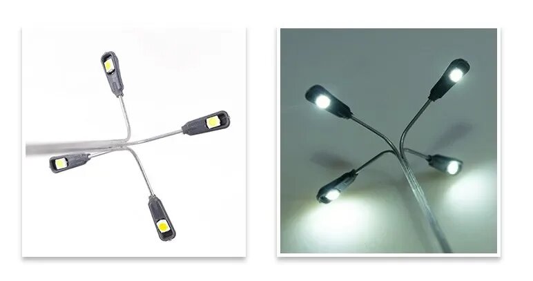 Модель уличного железнодорожного поезда MDWD, фонарь, светодиодный макет, масштаб N 11CM white