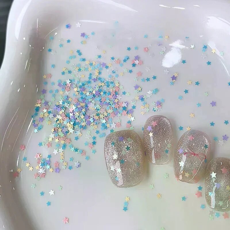 Блестки для ногтей Cute Star Shape Macaron Color