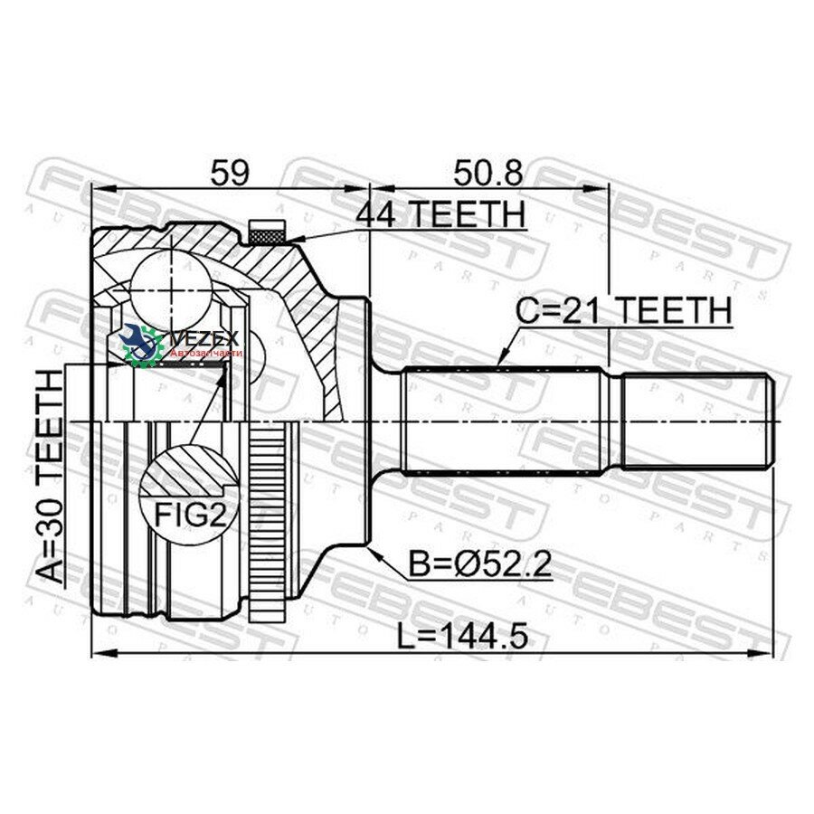FEBEST 2410-SYMBA44 ШРУС внешний 2410-SYMBA44