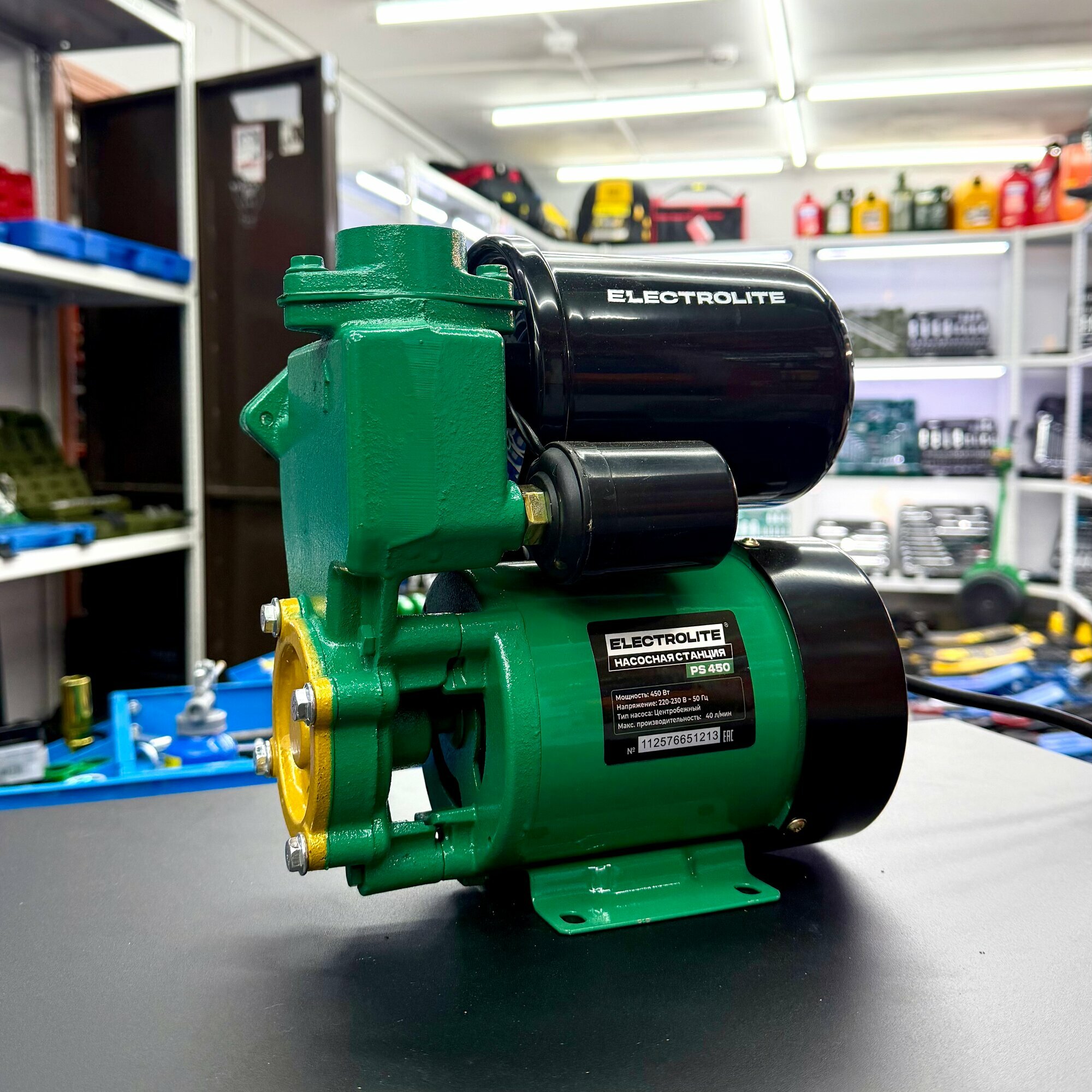 Насосная станция Electrolite PS 450, 220В, 450Вт, напор 30м, глубина всасывания 9м, корпус чугун