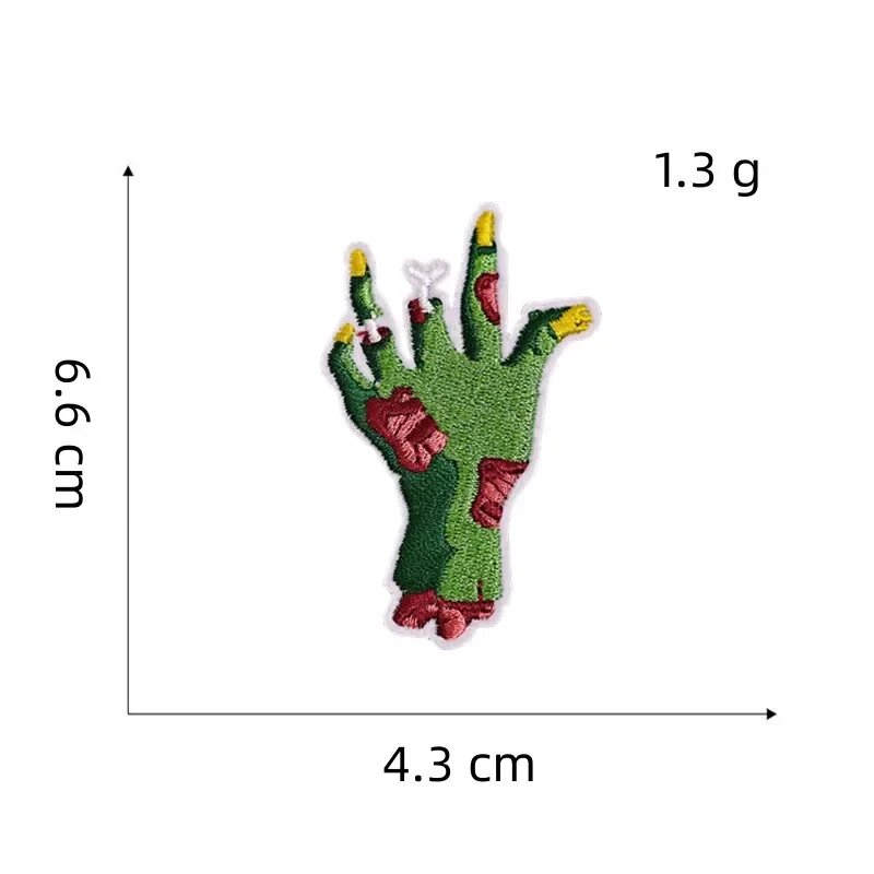 Патч с вышивкой Хэллоуин детский Зеленый, Шоколадный цвет