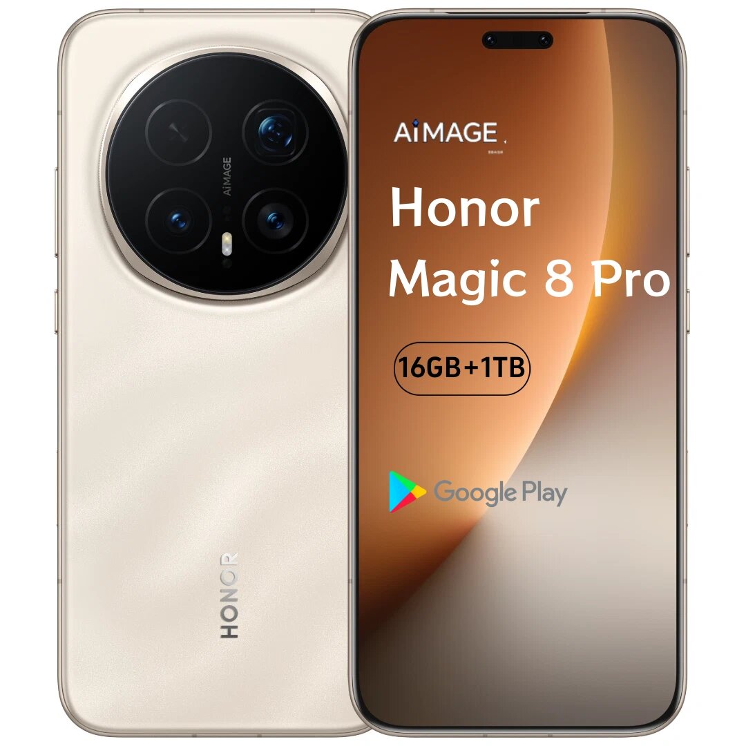 Смартфон Honor Magic 8 Pro Global 16GB+1TB Золотой 7100mAh 100W 5G (nano-SIM+eSIM) Wi-Fi 7 IP68