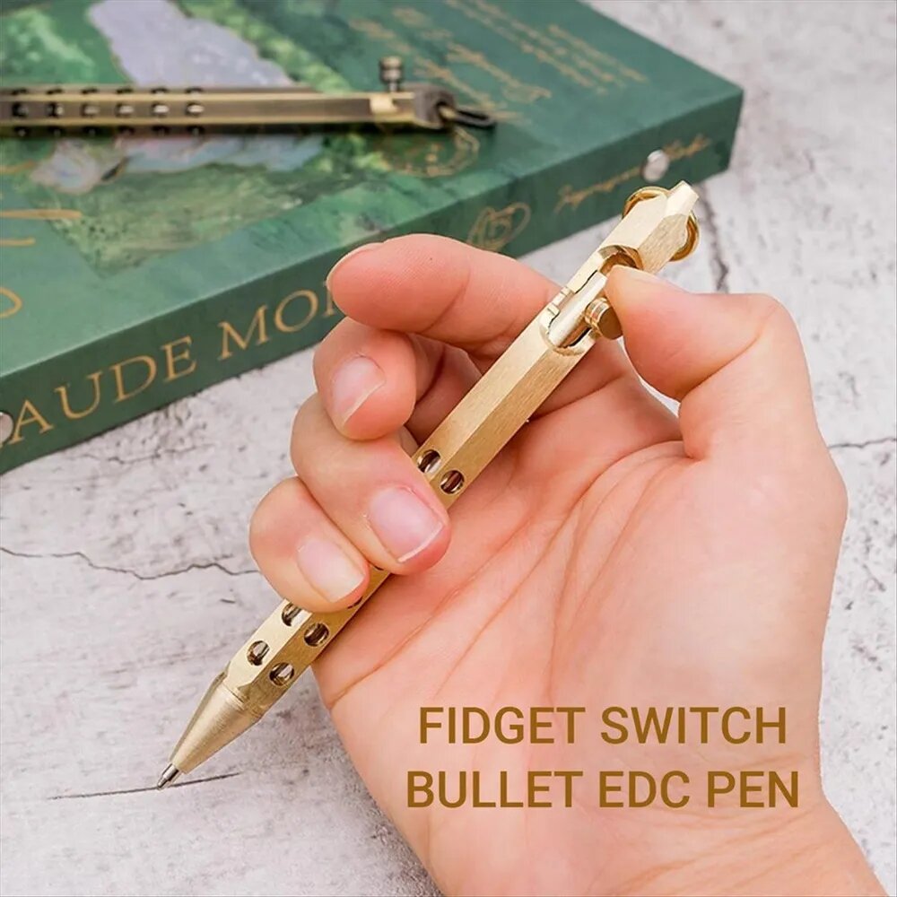Набор из 2 ручек Bolt Action, шестигранные ручки из цельной латуни с кармашком и 20 шариковыми стержнями.