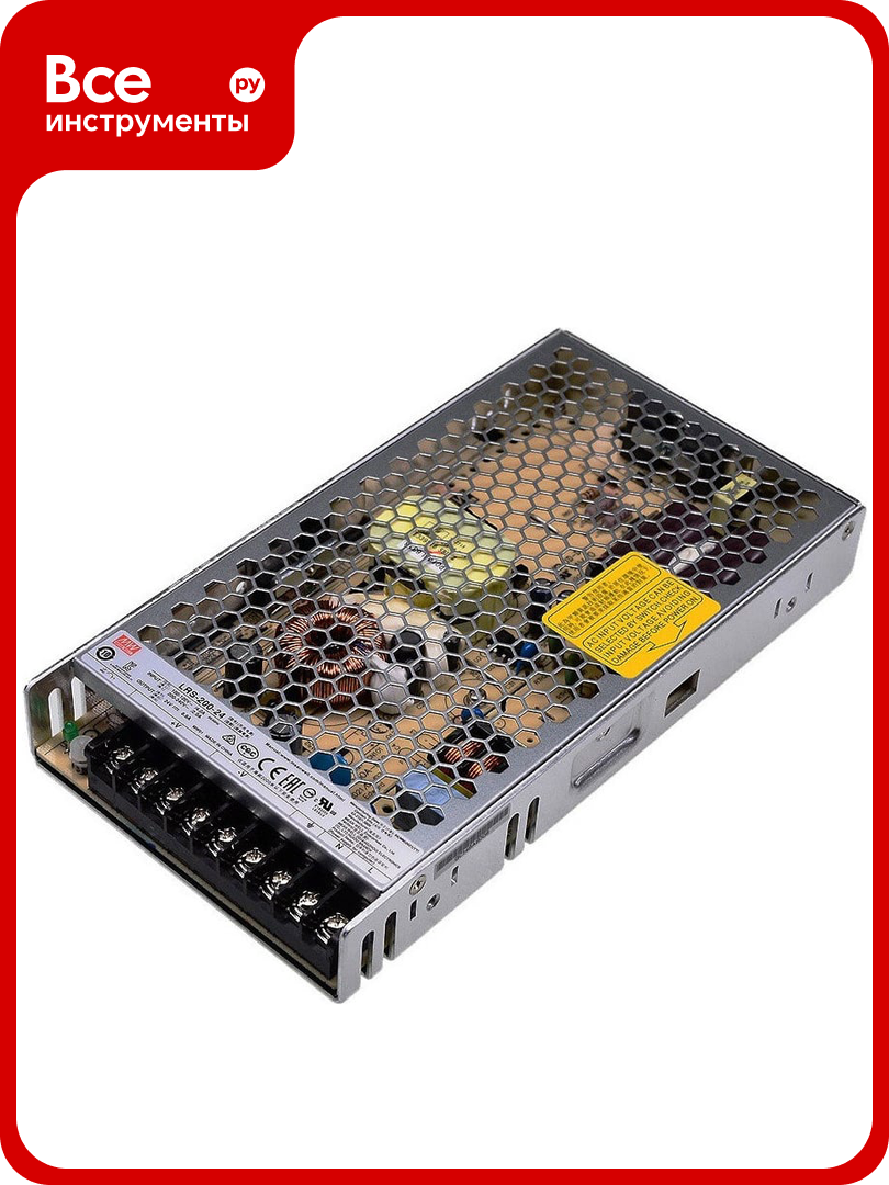 Источник питания Mean Well AC/DC LRS-200-24 211.2Вт Т02276491 промышленный блок питания с регулируемым выходом