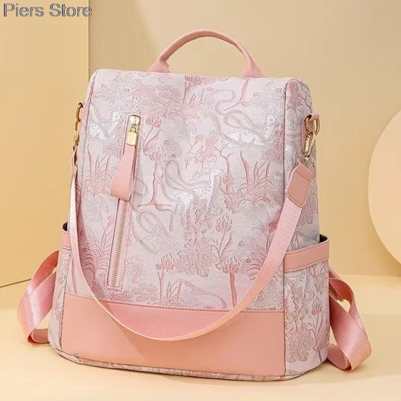 Розовый женский рюкзак с принтом, Color: colour2 3