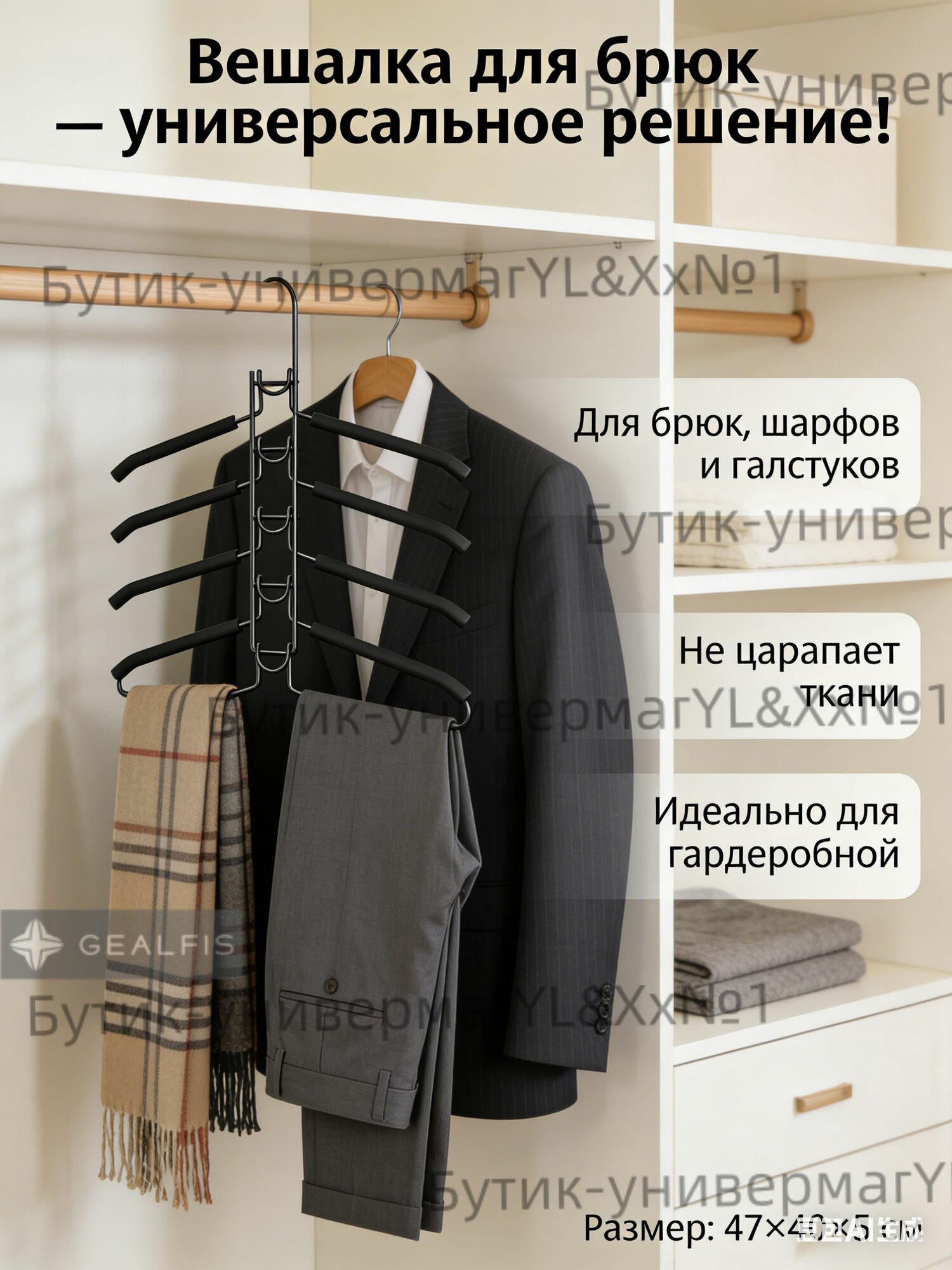 Вешалка плечики, 40 см, 5 шт