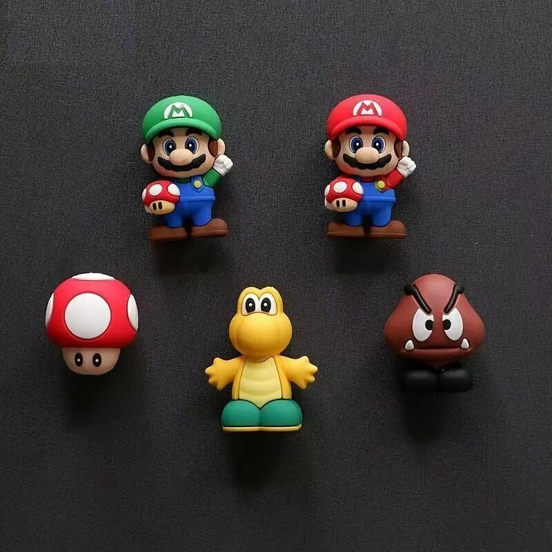 Набор магнитов на холодильник "Герои Mario Bros" (Тип А), 5 шт.