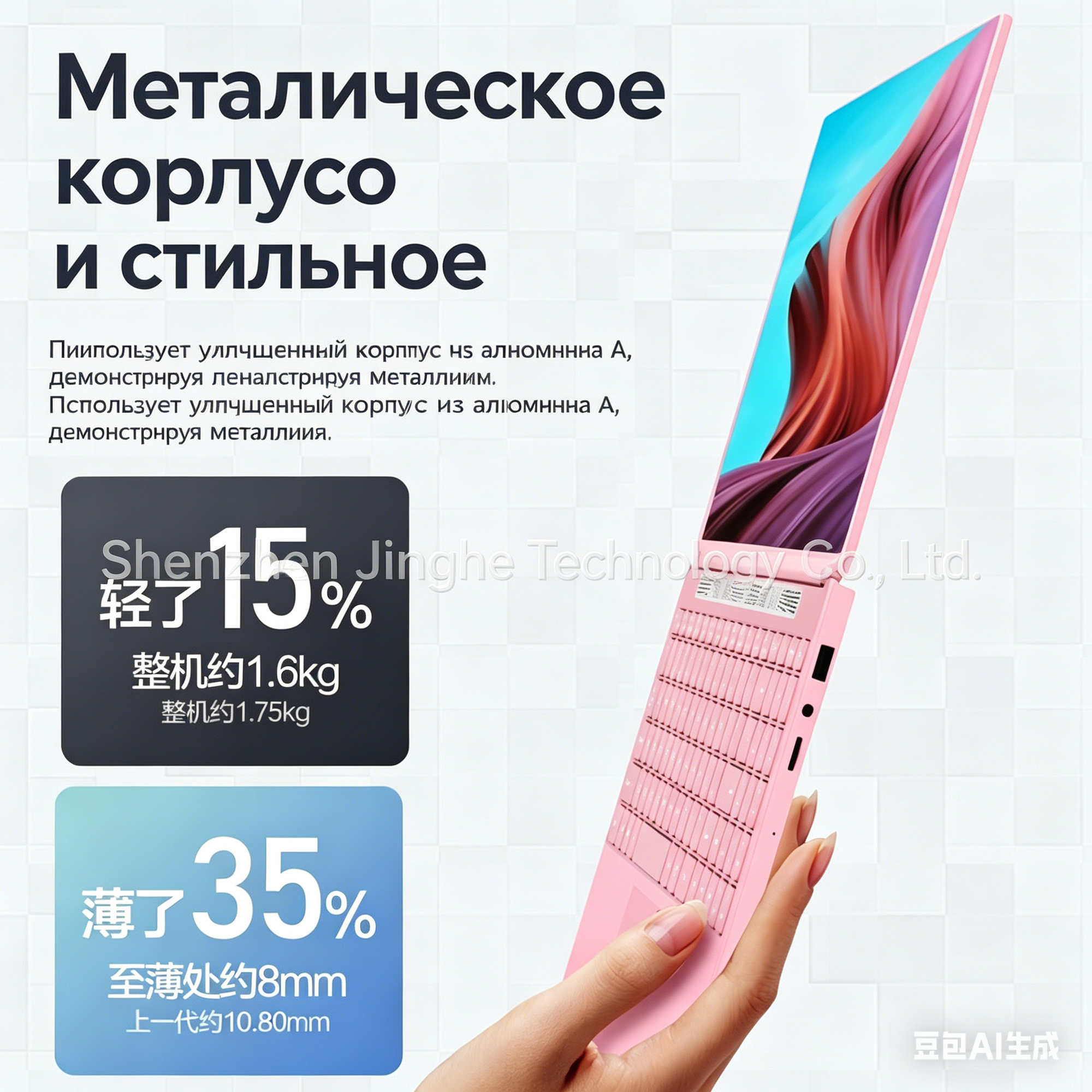 "Металлический тонкий ноутбук, Intel Celeron N5105, Core i5-10210U, розовый цвет сакуры, для учебы и работы