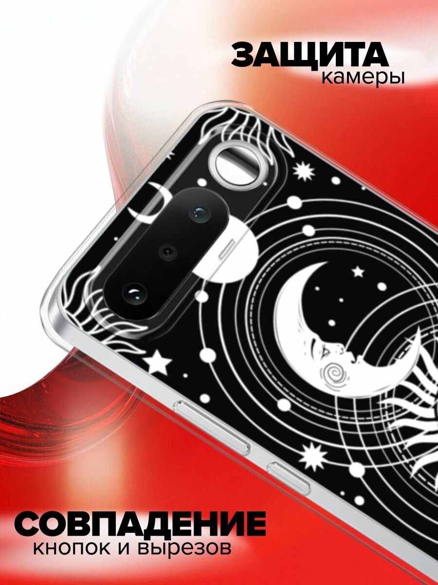 Силиконовый чехол на Realme 16 / Реалми 16 с принтом Дуэт Солнца и Луны — фото 1