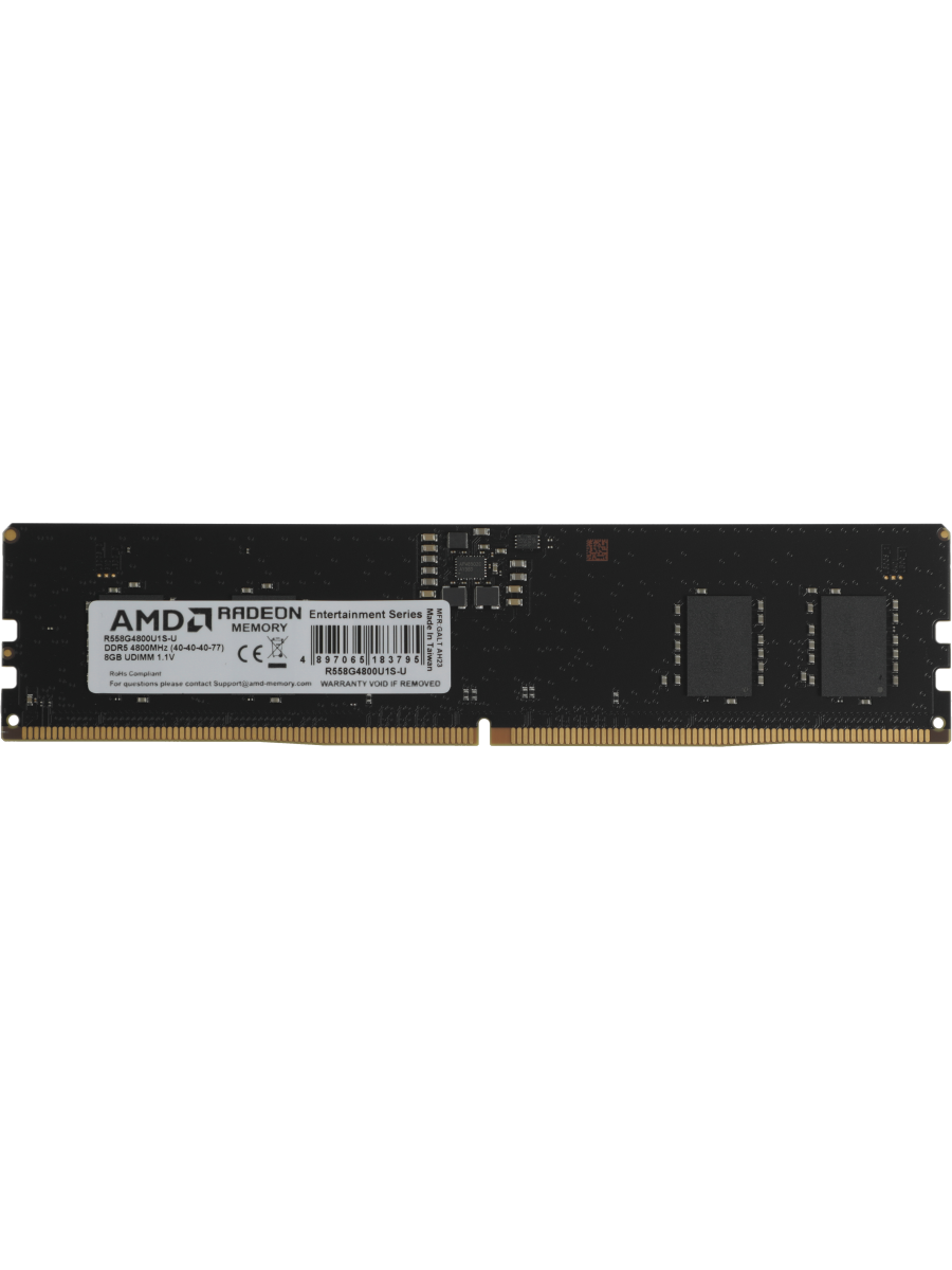 Память DDR5 8GB 4800MHz AMD R558G4800U1S-U Radeon R5 RTL PC4-38400 CL40 DIMM 288-pin 1.1В RTL