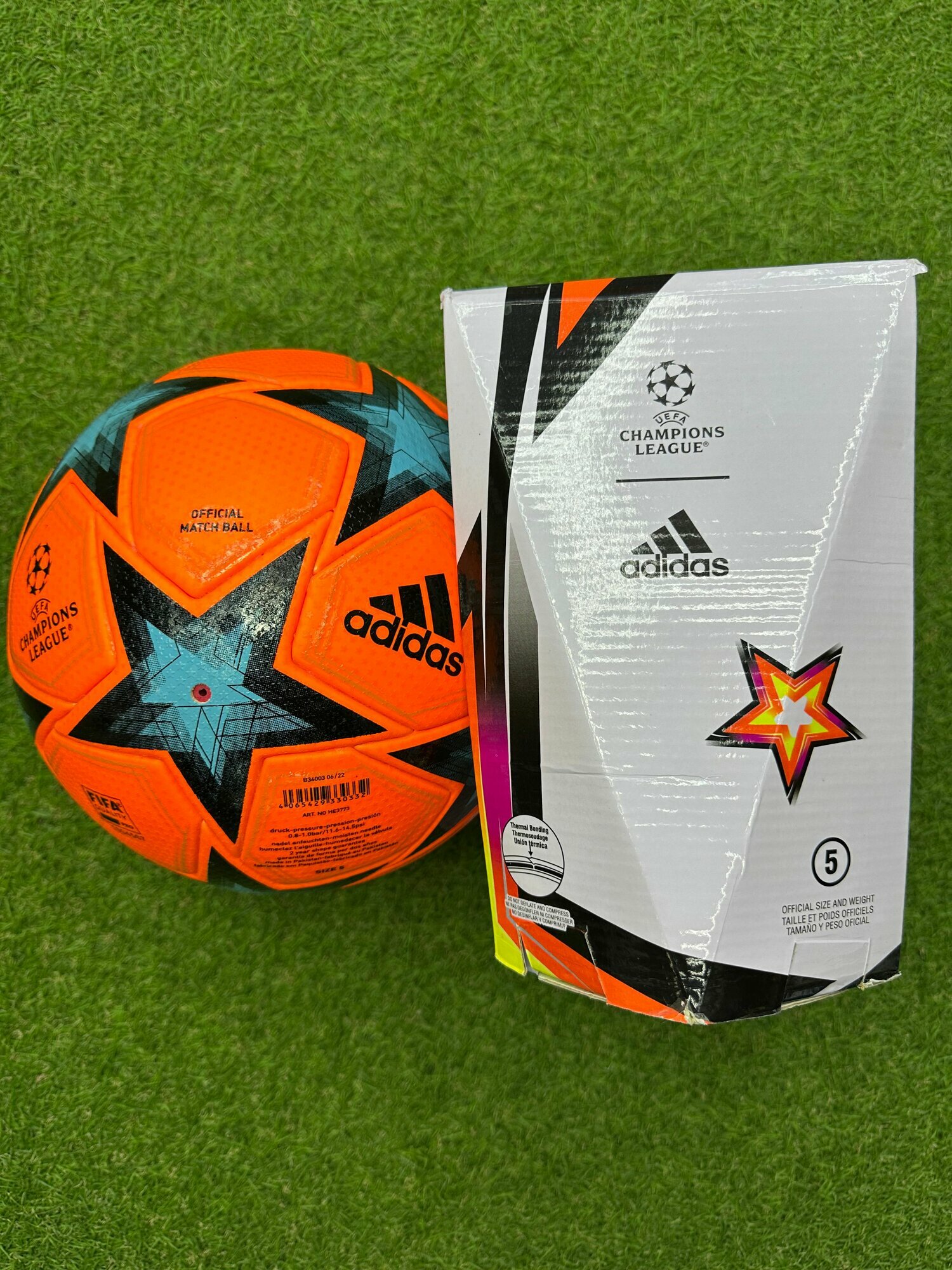 Adidas Мяч футбольный, 5 размер, оранжевый