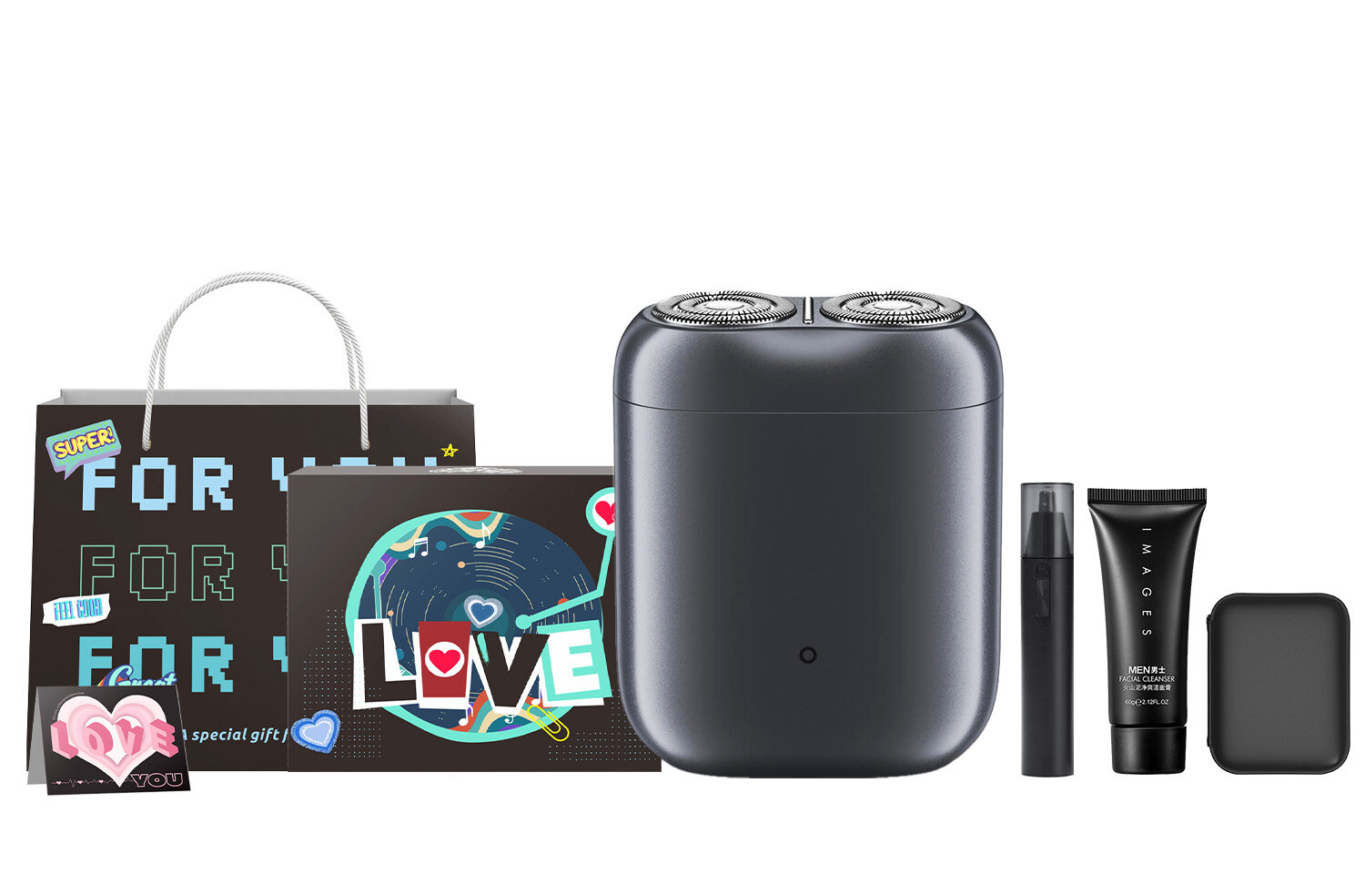 Электробритва роторная мужская Xiaomi S200, S200 Lunar Rock Gray, Blessing Box