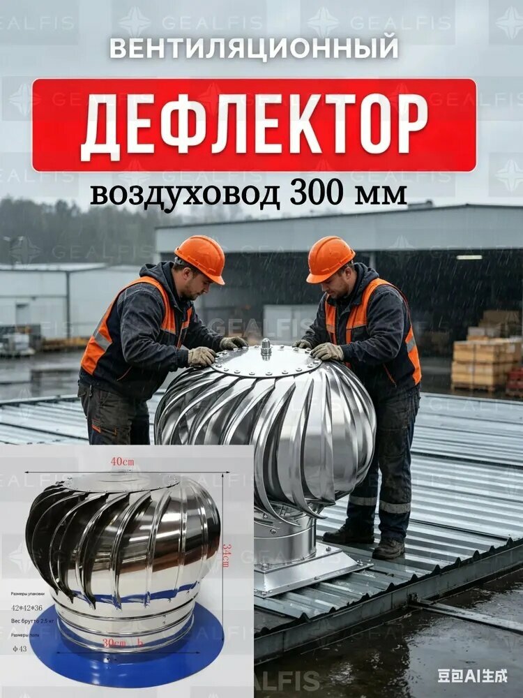 Ветровая турбина для вентиляции, воздуховод 300 мм из нержавеющей стали, кровельный вентилятор вытяжка для чердака и крыши, защита от влаги и конденсата
