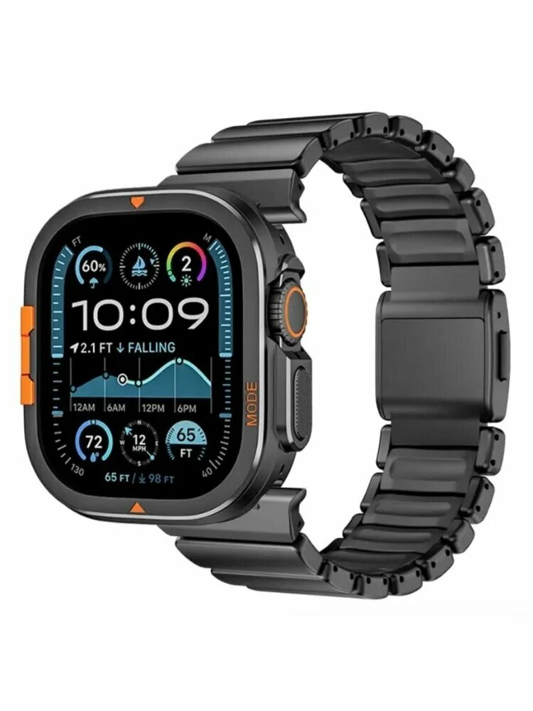 Титановая лента + металлический корпус для Apple Watch Ultra 3 2 1 49 мм серии 11 10 46 мм 9 8 7 6 5 4 SE3 45 мм 44 мм нержавеющая сталь
