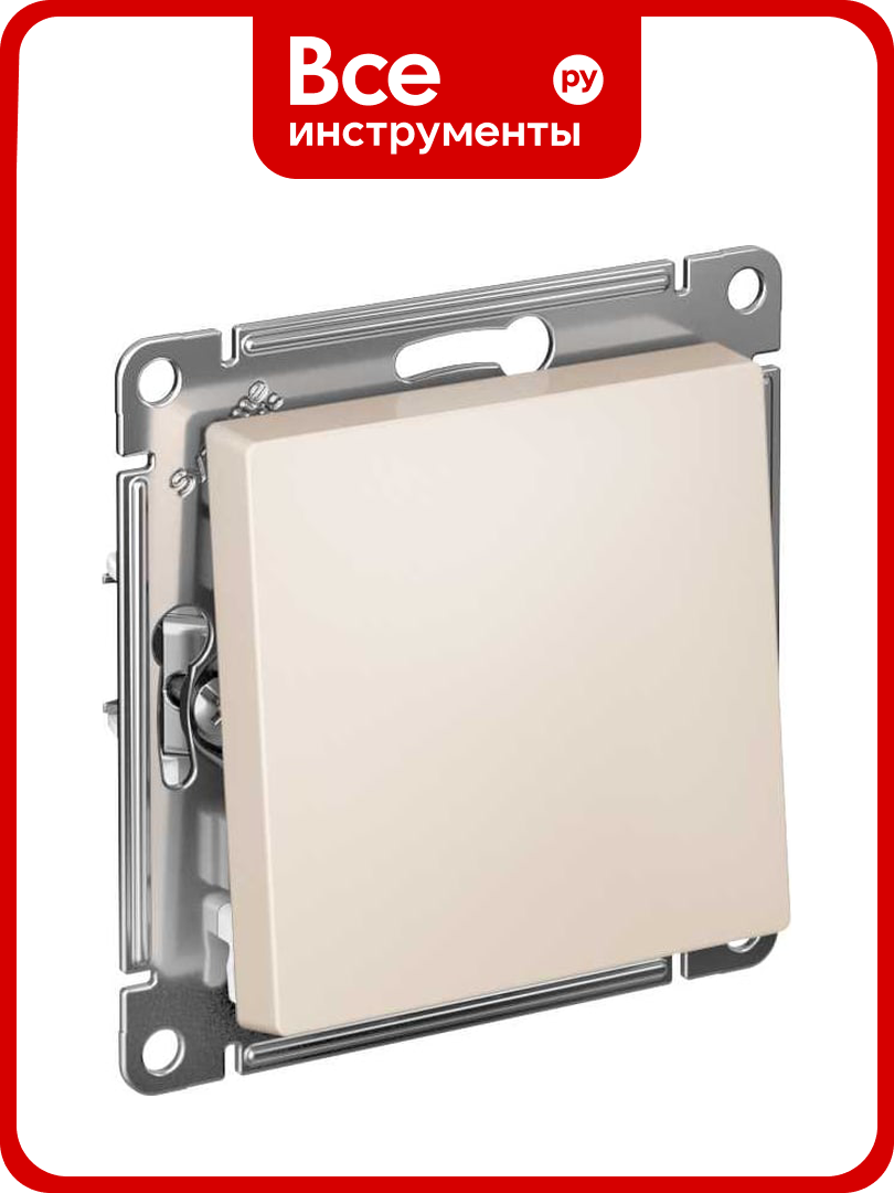 1-клавишный, Systeme, выключатель Systeme Electric (Schneider Electric) ATLASDESIGN сх.1, 10АХ, бежевый