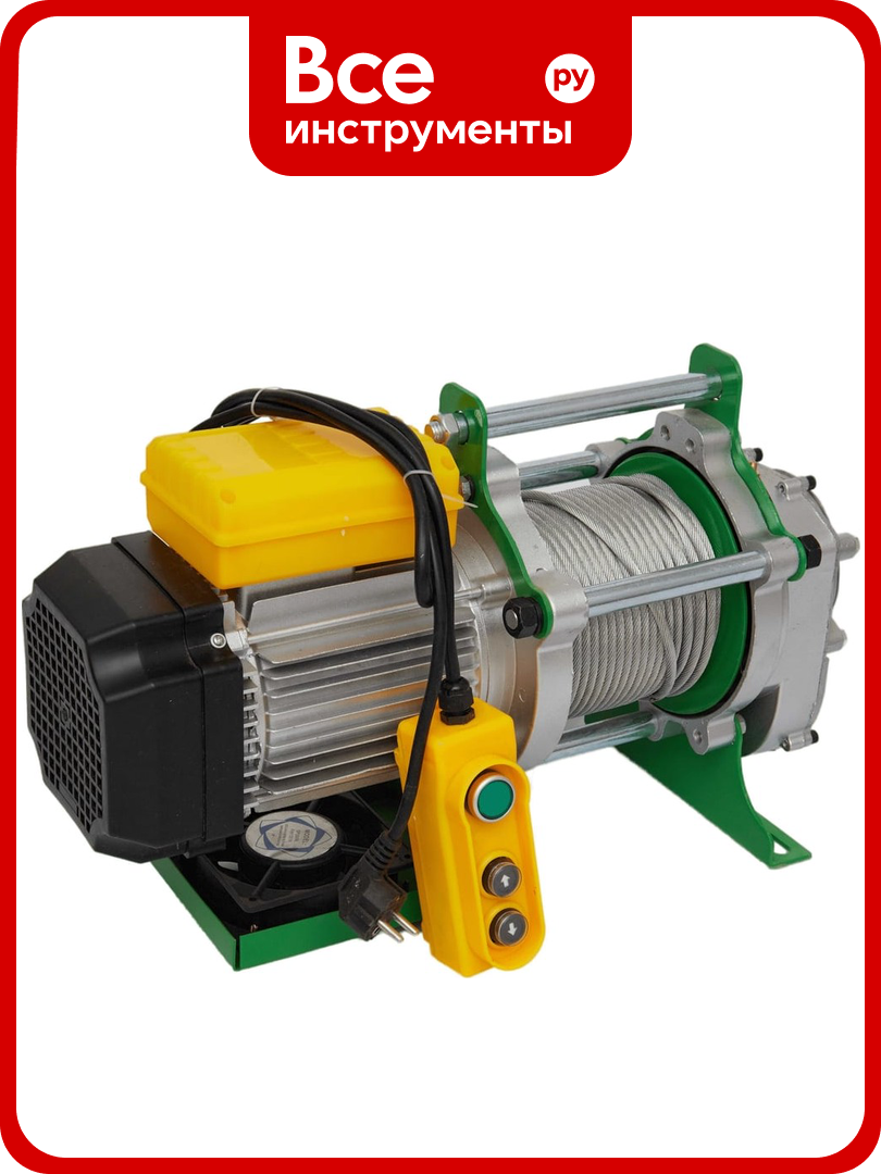 Электрическая лебедка EURO-LIFT KCD PRO 300/600 кг 40/20 м 220 В 6 мм, с электромагнитным тормозом и пультом управления