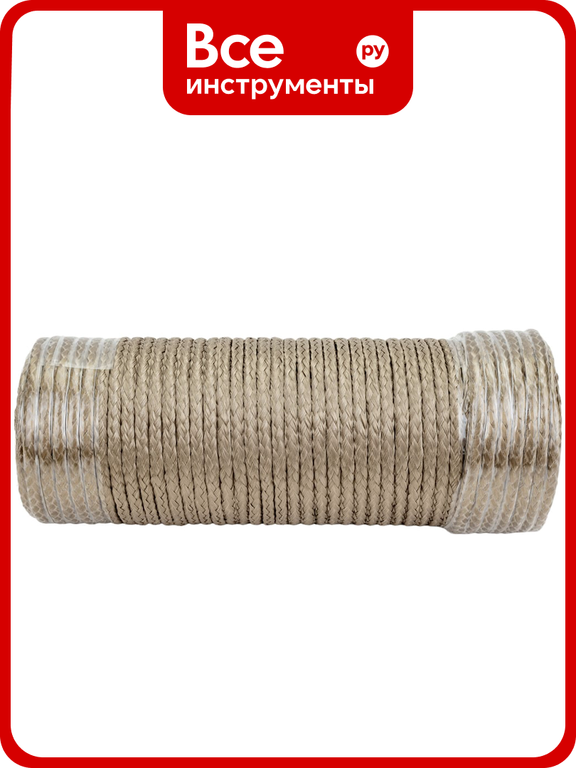 Базальтовый шнур BASFIBER диаметр 6 мм, длина 25 м, огнеупорный, 700C, уплотнительный Шнур 6-25 для монтажа вентиляции